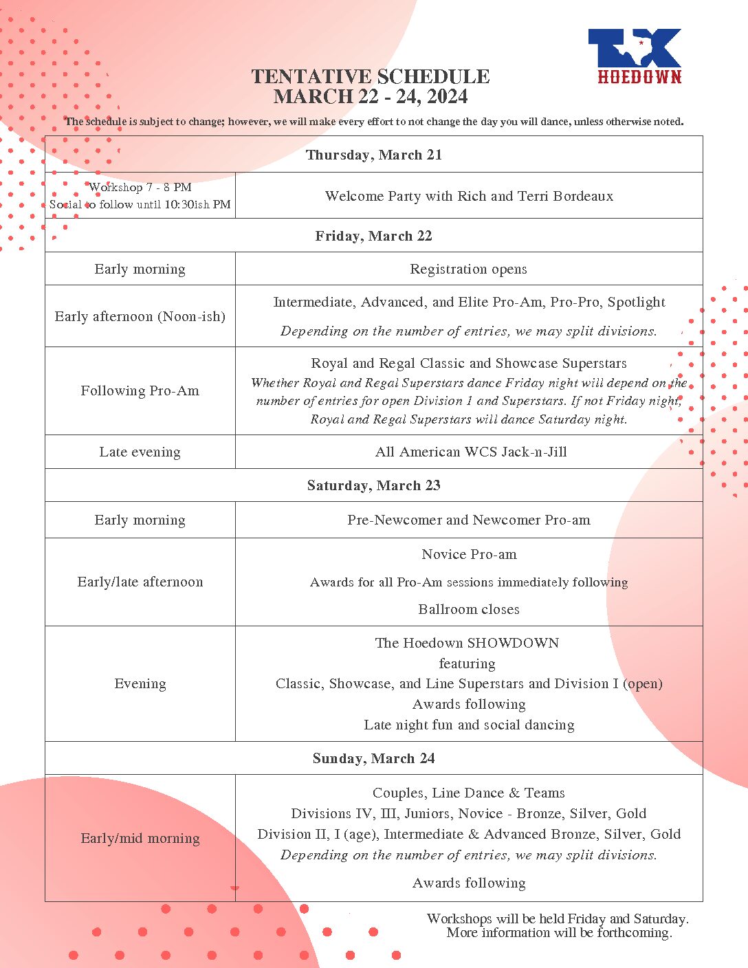 Schedule | texashoedown.dance